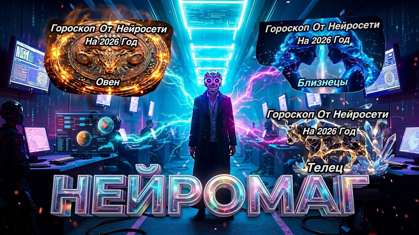 Нейромаг.Овен,Телец,Близнецы.Гороскоп от Нейросетей на 2026 год.