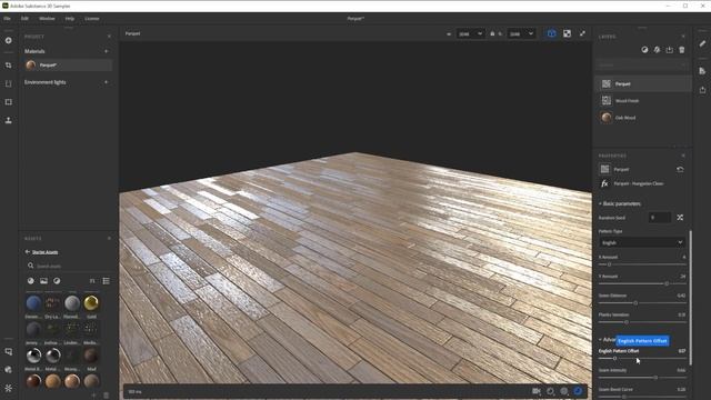 Adobe Substance sampler материал паркета