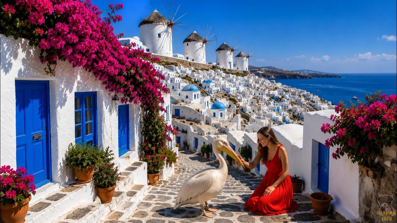 Остров Миконос, Греция 🇬🇷 Ослепительно белый остров в сердце Кикладского архипелага