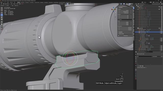 UWT2_AR15_SCOPE_EP003_HighPolyComplete_LowPolyOptimization_UVPrep