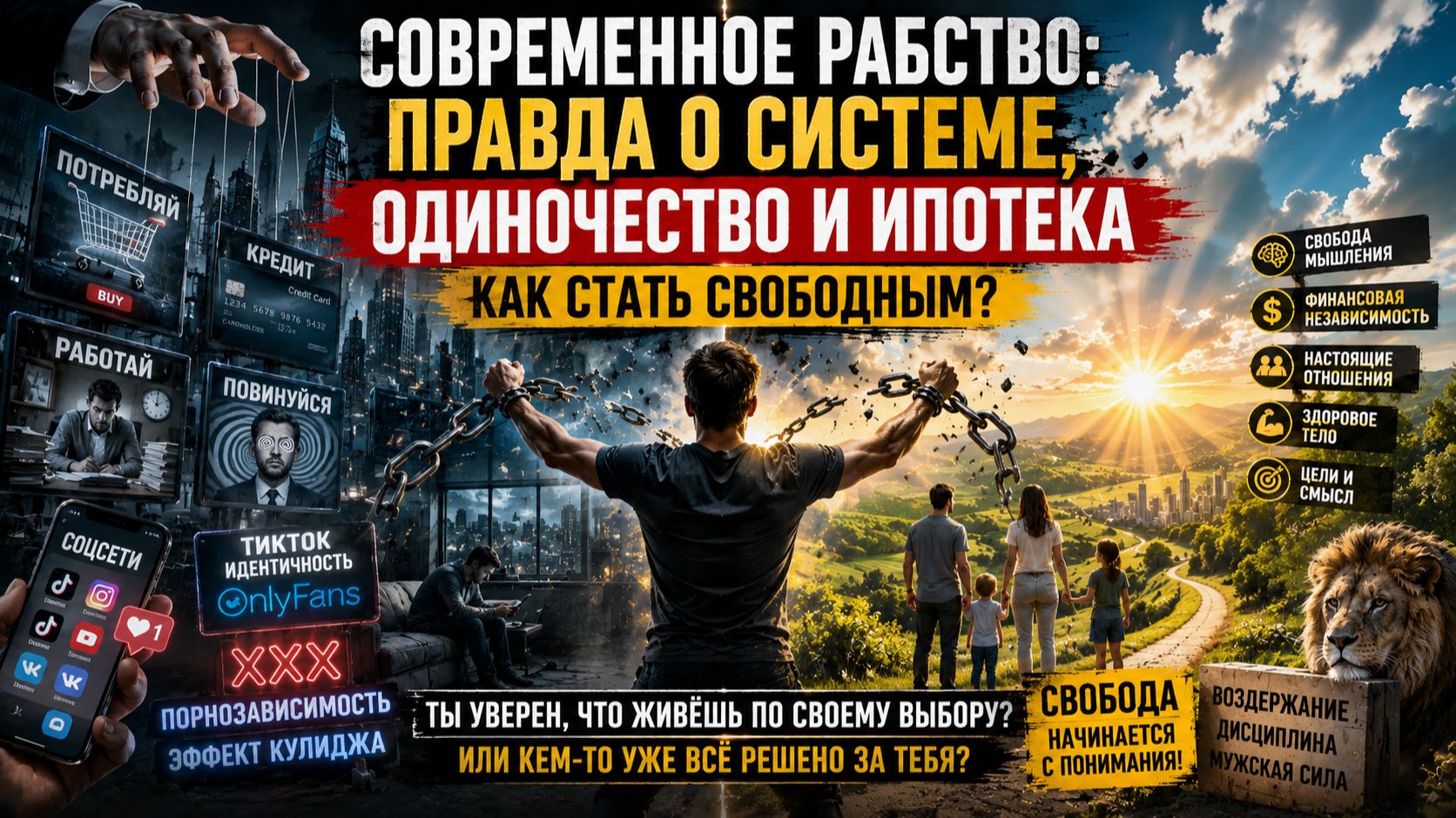 Современное рабство: как тебя незаметно контролируют через деньги, желания и одиночество 🔥
