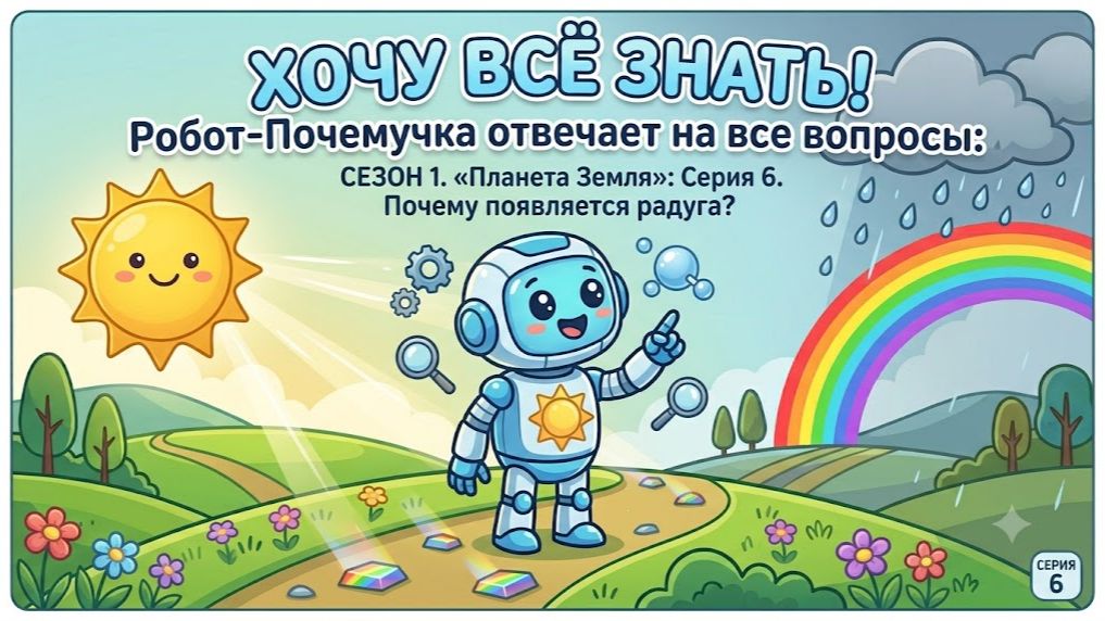 Хочу всё знать! Робот-Почемучка отвечает на все вопросы: Серия 6. Почему появляется радуга?