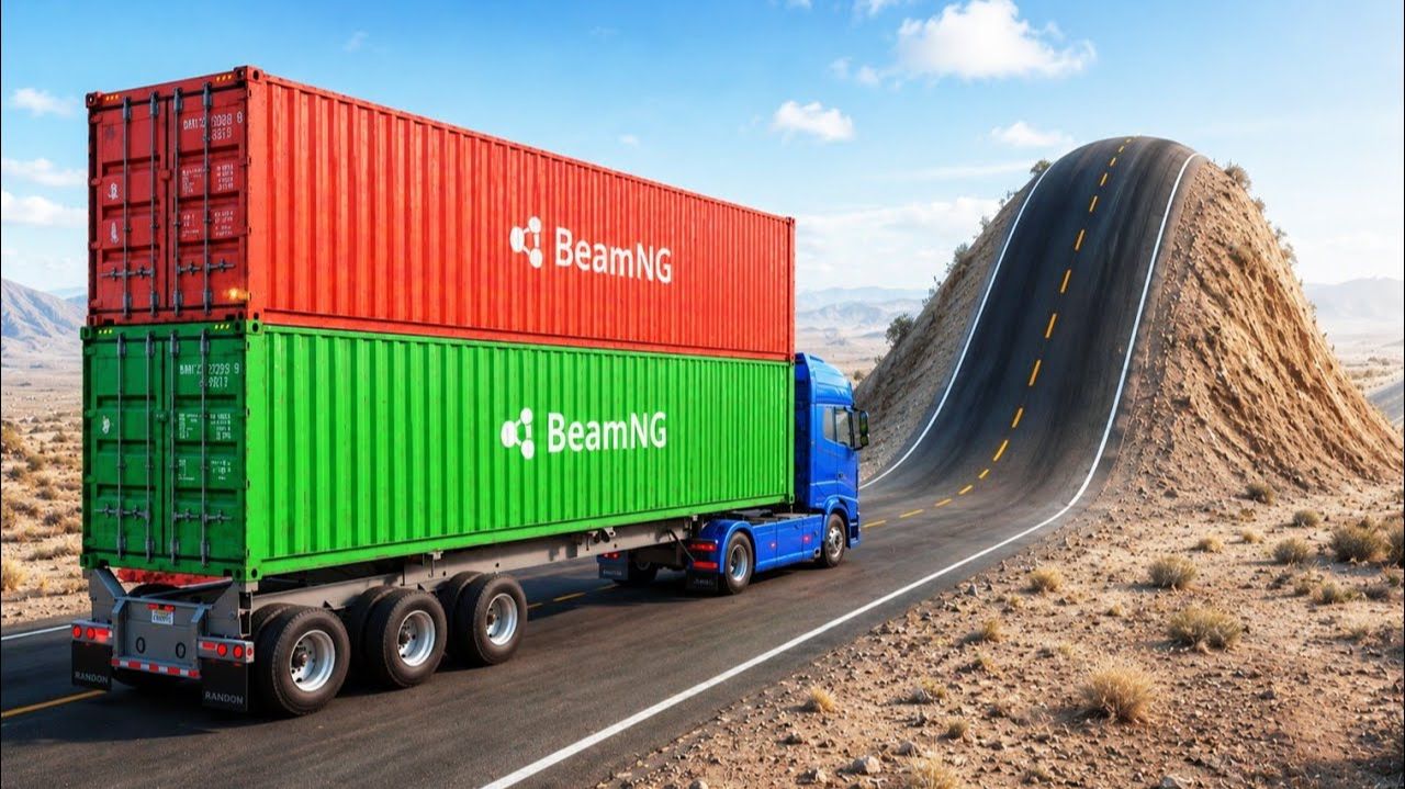 Машины против большой выпуклости - Авто аварии и ДТП с машинами BeamNG