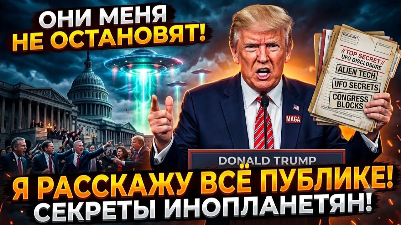 Что  именно Трамп нашел в секретных файлах об НЛО, из-за чего Конгресс объявил ему войну?