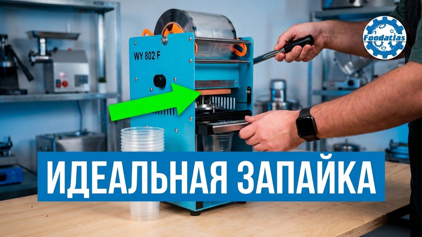 Запайщик пластиковой тары ручной (стакан d90) WY-802-F трейсилер Foodatlas
