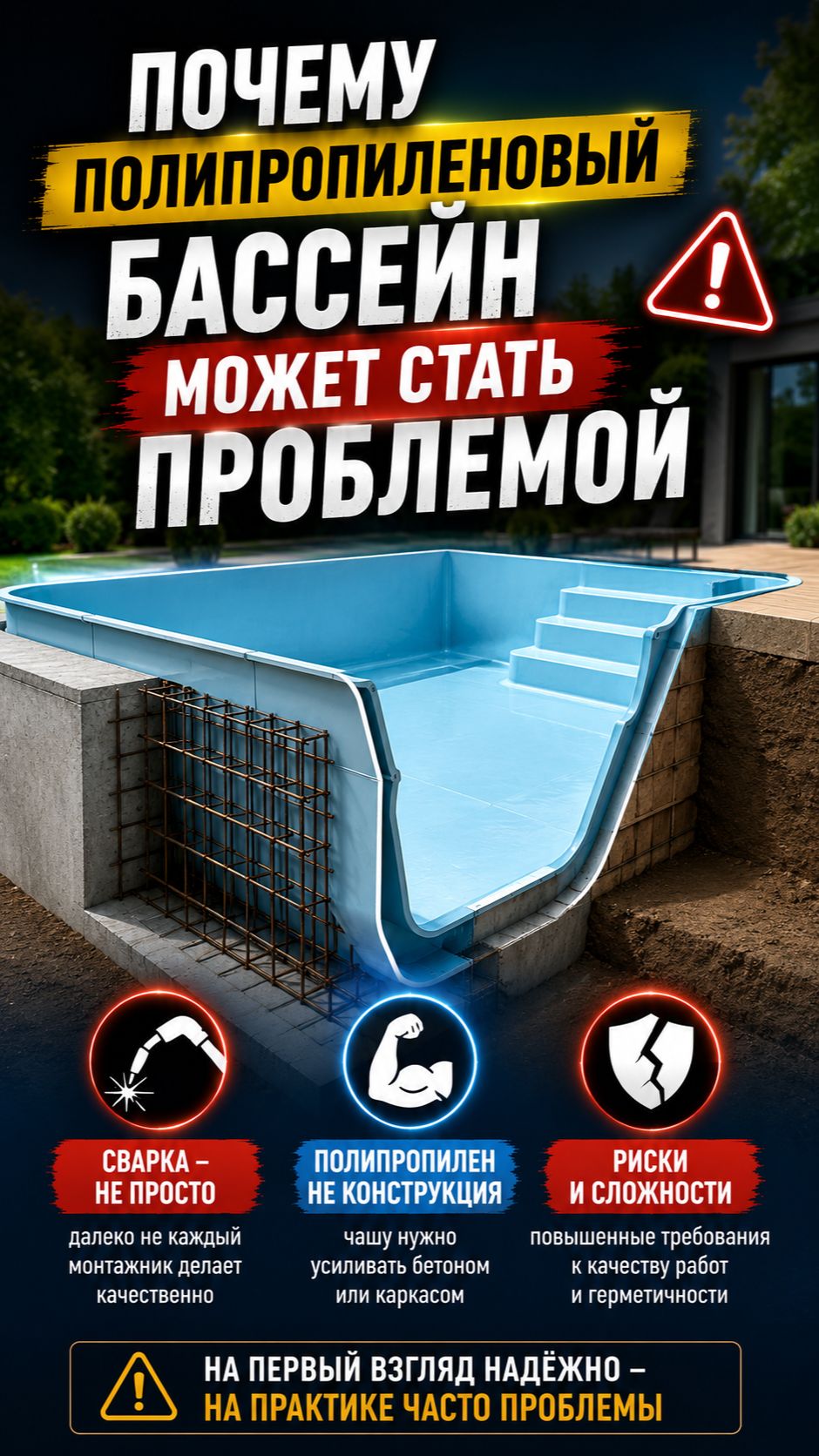 Почему бассейн из полипропилена может стать проблемой?