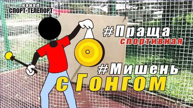 Тренировочная мишень для спортивного метания мячиков из пращи с гонгом. 760-Квадро+250 Диана