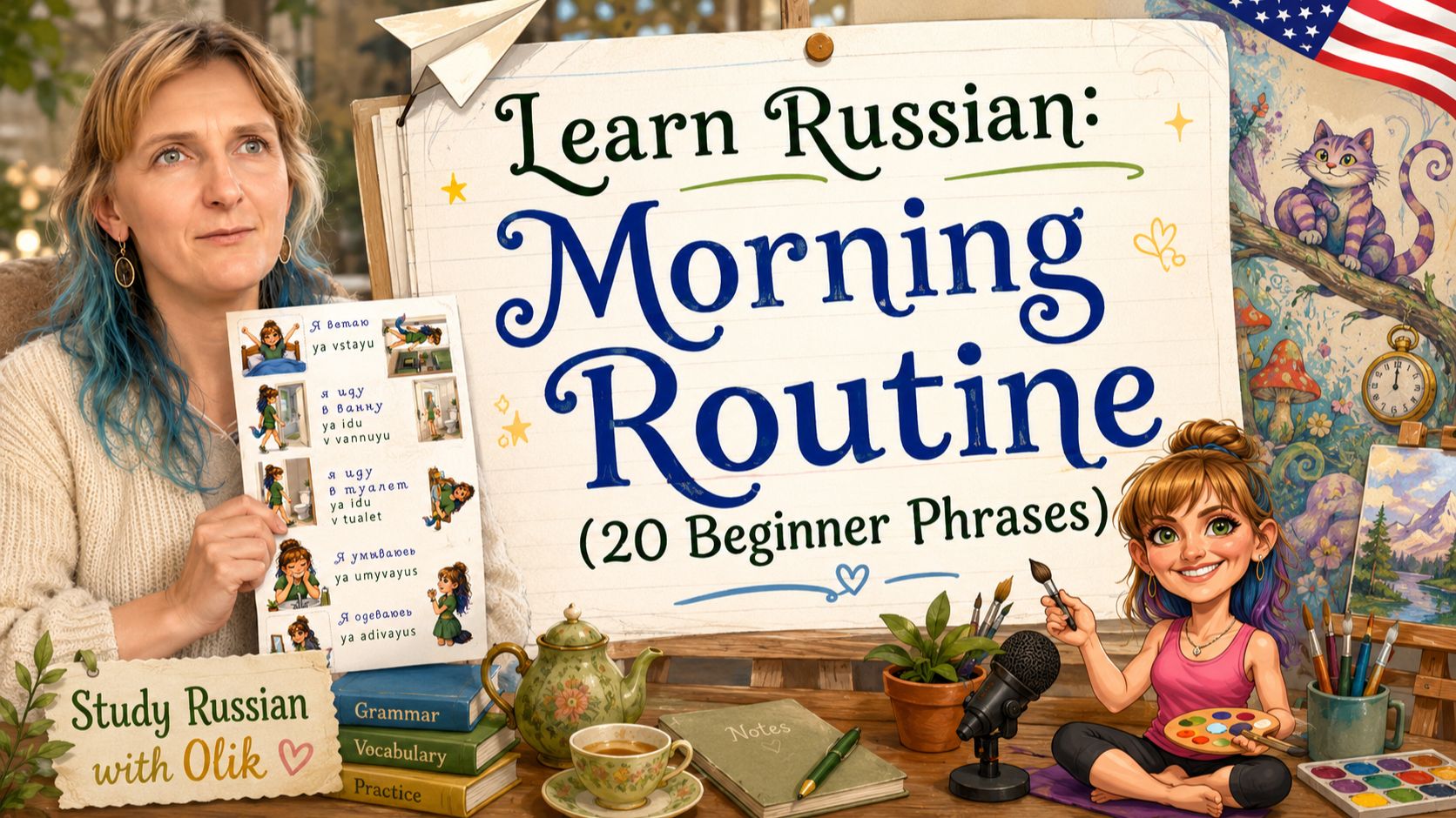 учим русский - study Russian with Olik