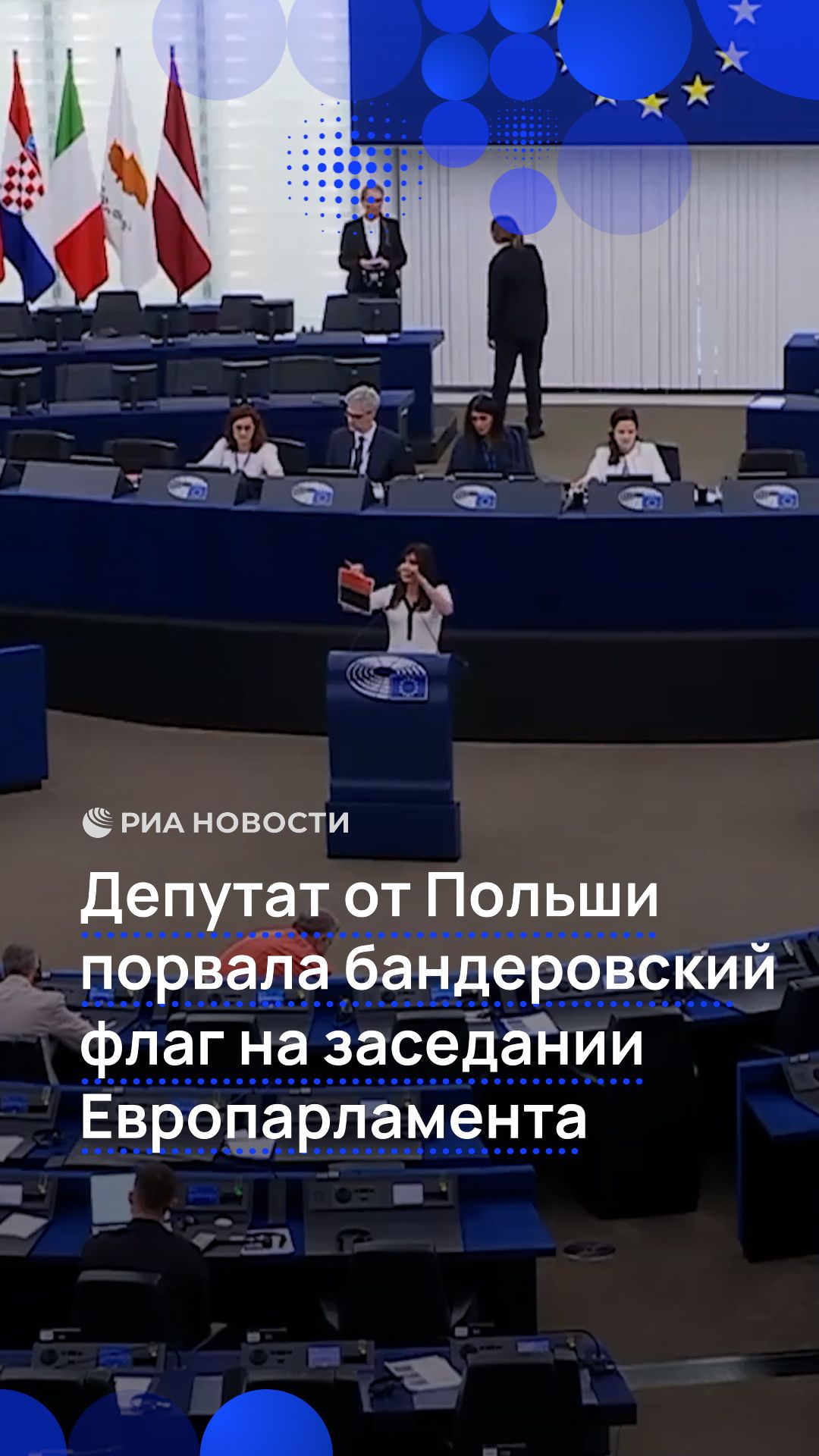 Депутат от Польши порвала бандеровский флаг на заседании Европарламента