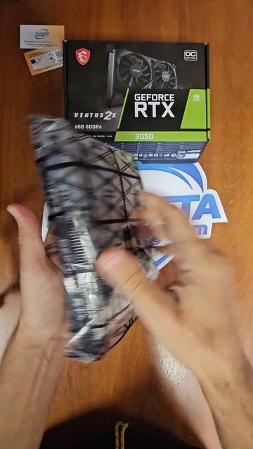 Распаковка видеокарты MSI GeForce RTX 3050 Ventus 2X E OC 6Gb (RTX 3050 VENTUS 2X E 6G OC)