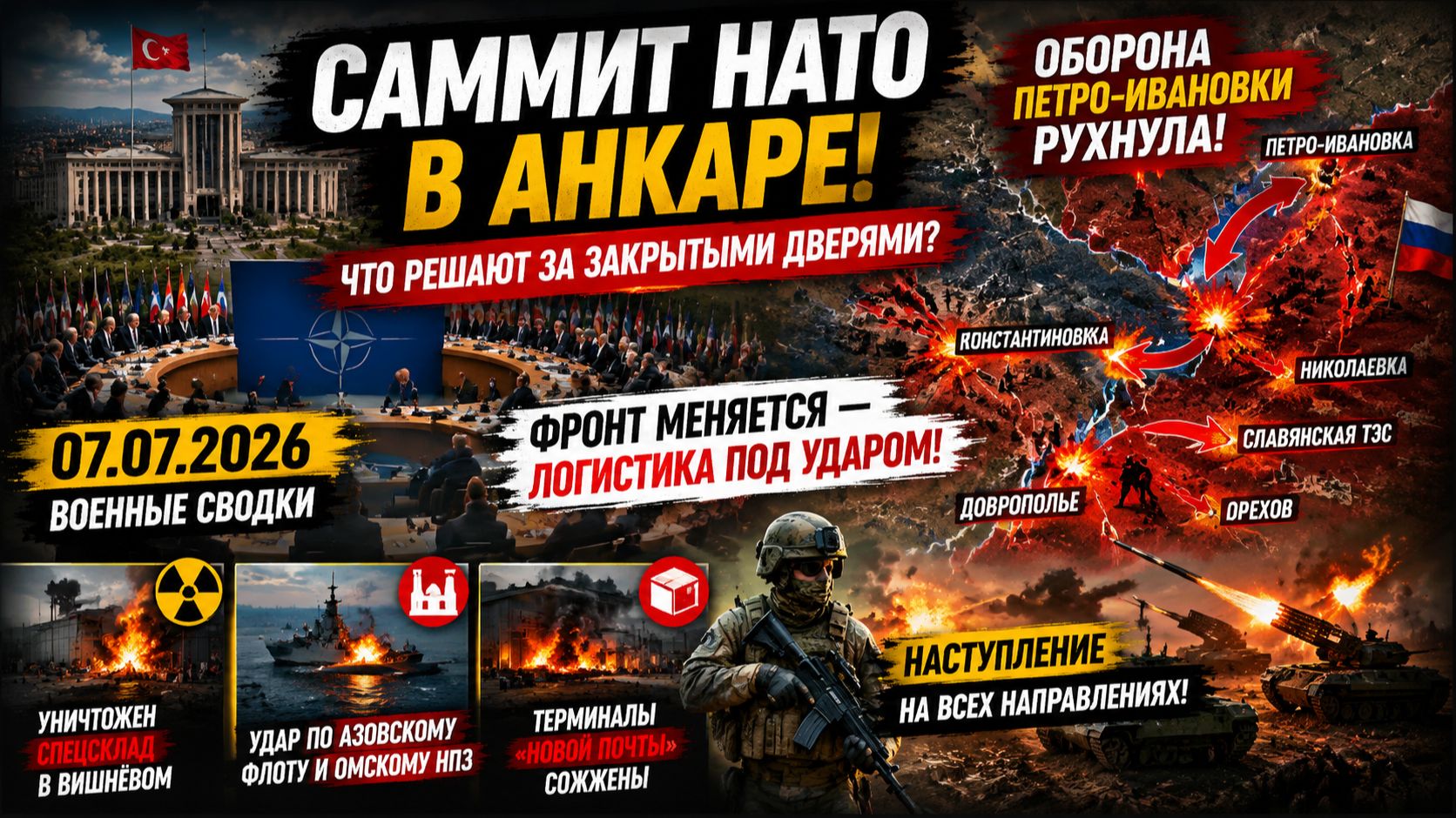 РУХНУЛА ОБОРОНА? Петро-Ивановка, Славянская ТЭС и главные события дня | Карта боёв 07.07.2026 🔥