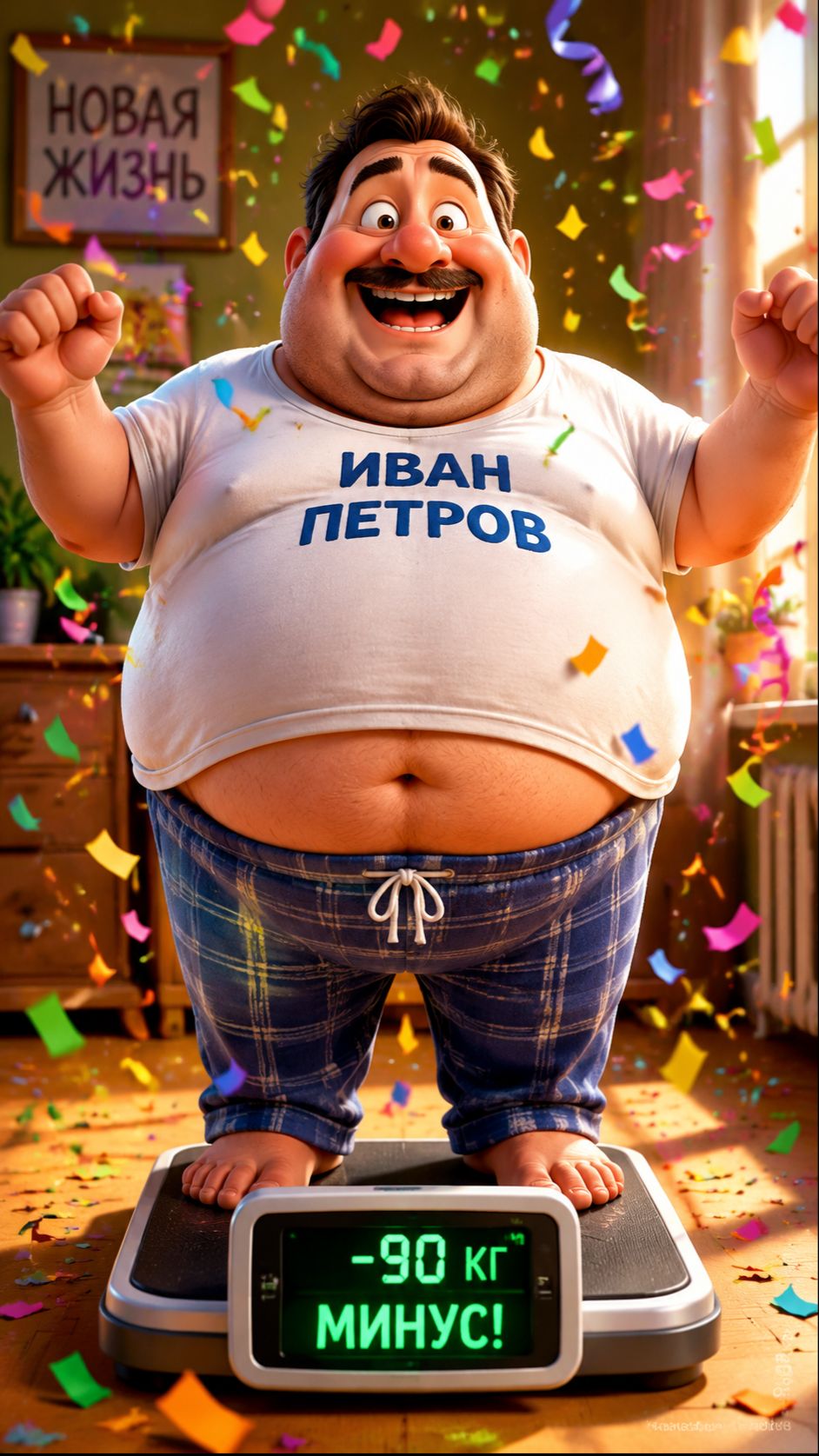 😂 «За месяц он похудел на 90 килограммов!»