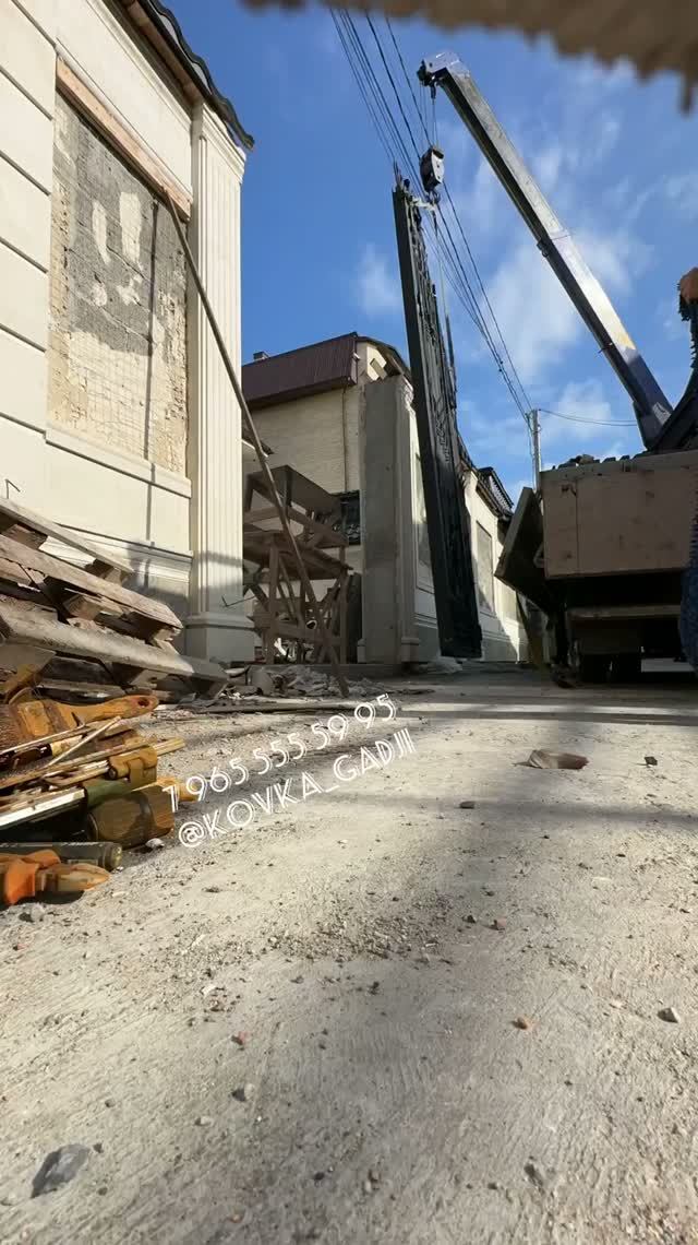 Как устанавливают ворота в Махачкале видео