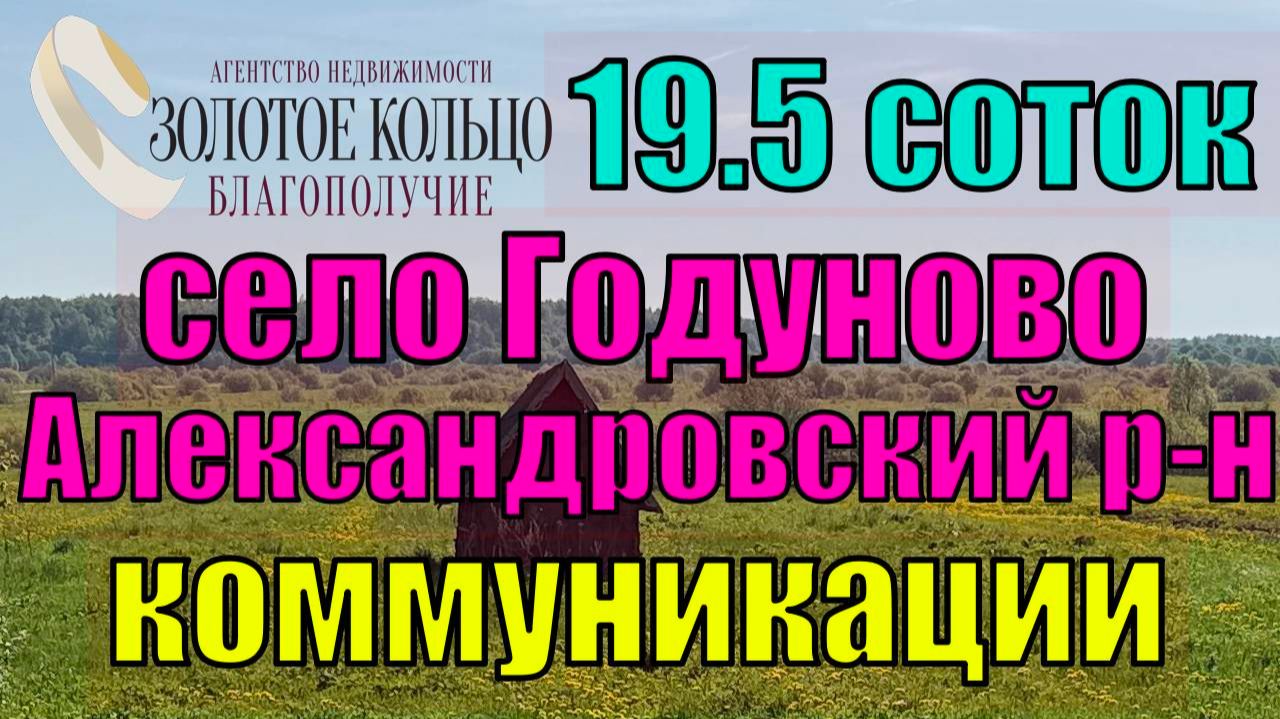 Участок 19.5 сотки в с.Годуново Александровский р-н. Газ, свет, вода рядом. Хоз.постройка.