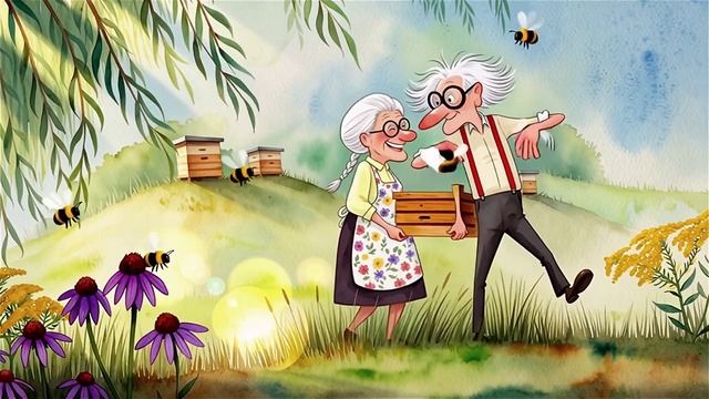 🍯🐝 ДЕД И БАБУЛЯ ДОБЫВАЮТ МЁД: Полосатые стражи и сладкая победа!