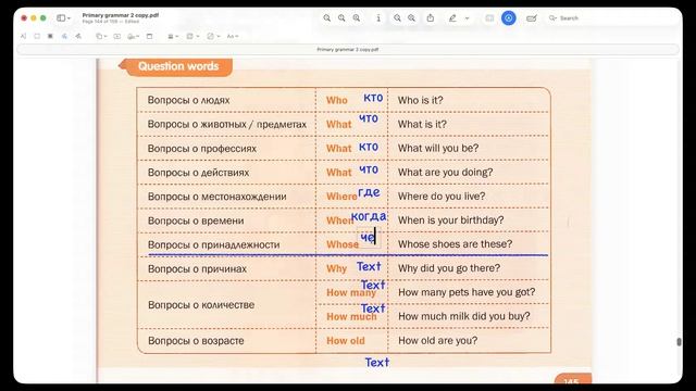 Видеоурок question words вопросительные слова