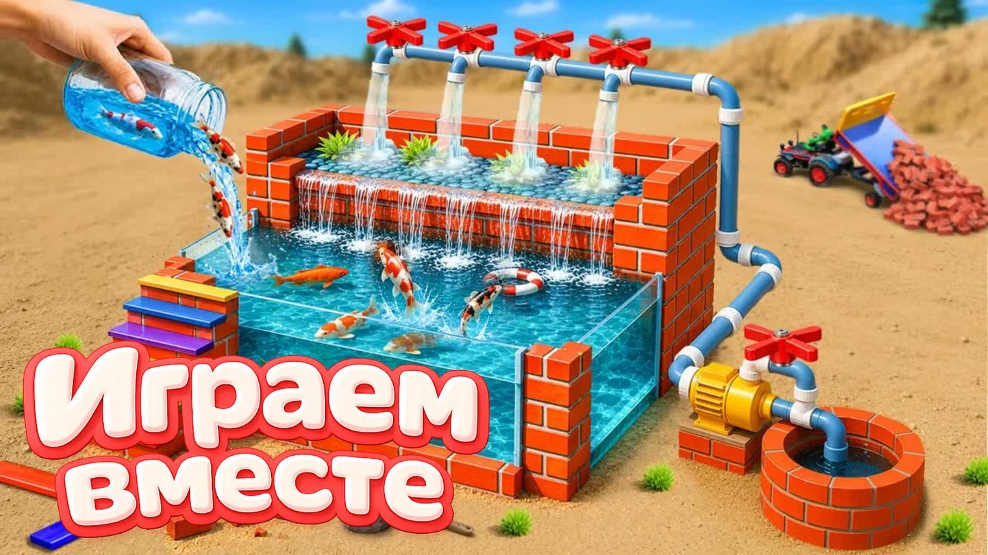 ИГРАЕМ ВМЕСТЕ В ИГРУШКИ ИЗ МУЛЬТИКОВ ДЛЯ ДЕТЕЙ ! СТРОИМ ИГРУШЕЧНЫЙ БАССЕЙН №10 !