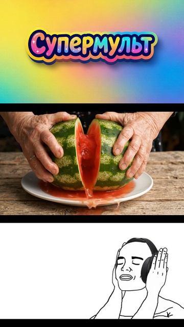 Мультики для детей. Разламываем огромные фрукты. Посмотрим, что внутри. АСМР мультики. Приятный звук