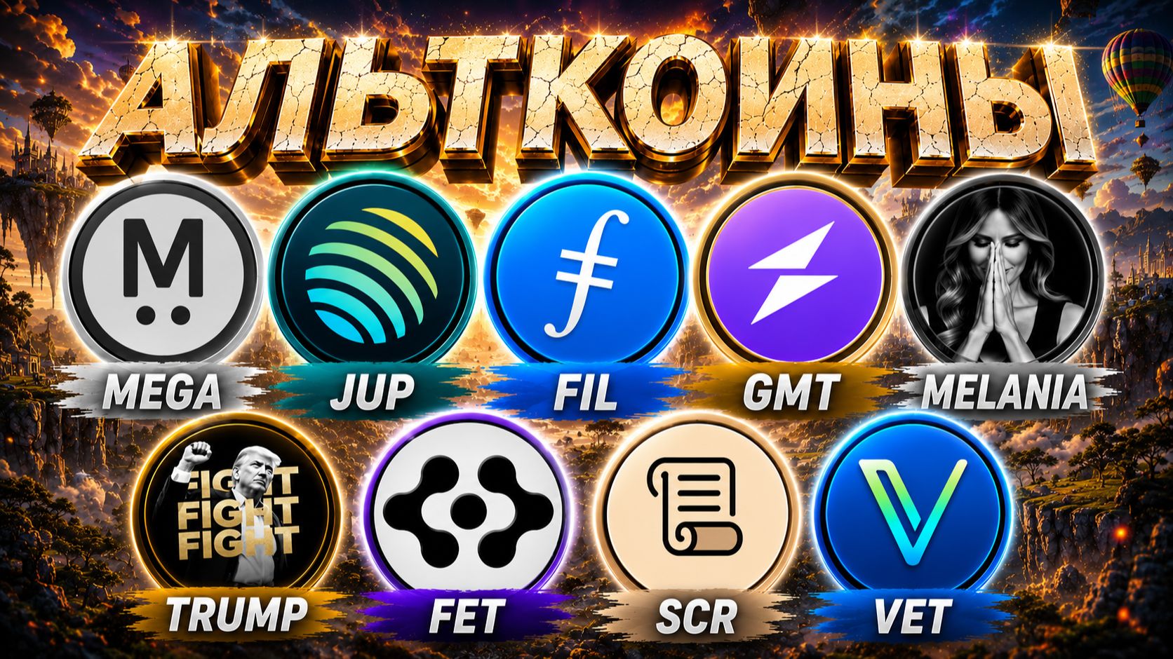 Альткоины на миллион! Какие монеты покупать сейчас?  MEGAETH JUP FIL GMT MELANIA TRUMP FET SCR VET