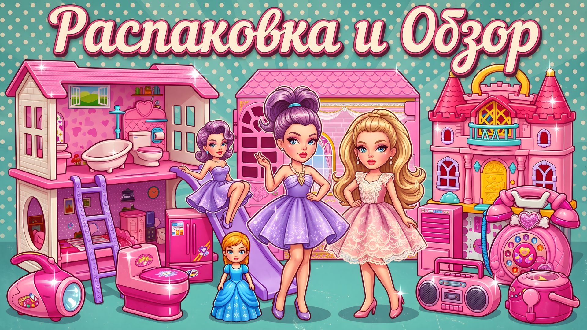 🏩 Приятное времяпрепровождение за распаковкой и обзором коллекции кукол Барби «Дом мечты» | ASMR.