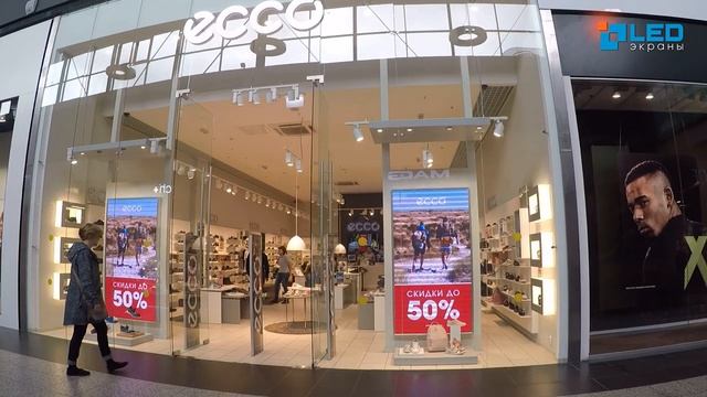 Видеоэкран для помещения, г. Санкт-Петербург, магазин "Ecco", Р4 мм