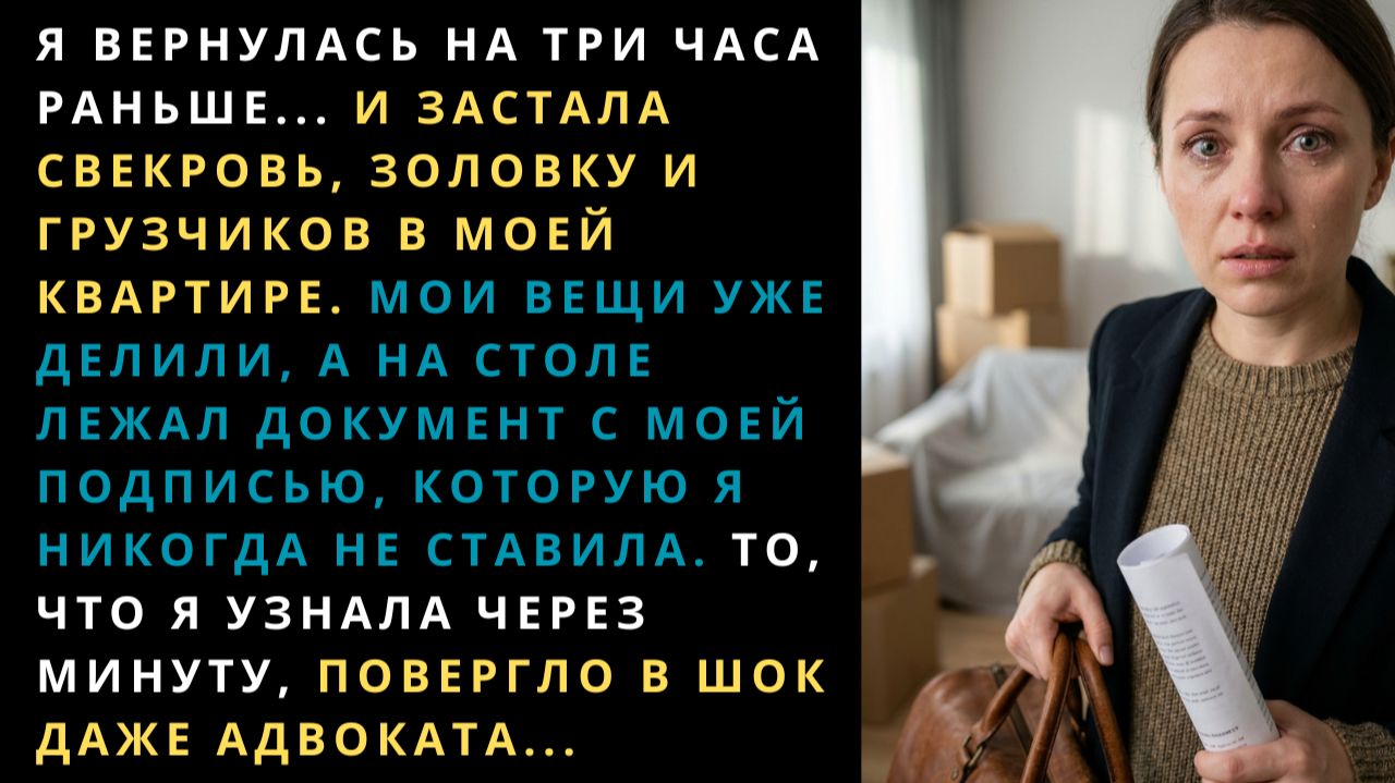 Истории из жизни; Свекровь решила продать мою квартиру, пока меня не было и попалась на одной ошибке