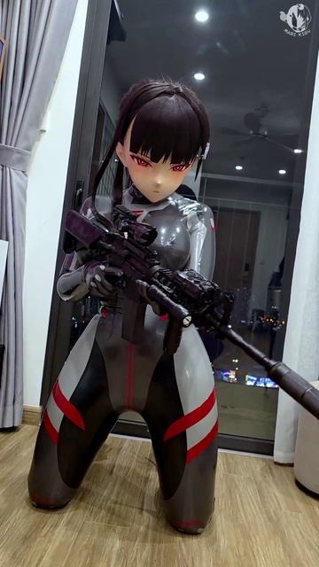 Rio Latex Kigurumi Doll with assault rifle. #latex #cosplay #kigurumi #kigurumimask #kigurumidoll