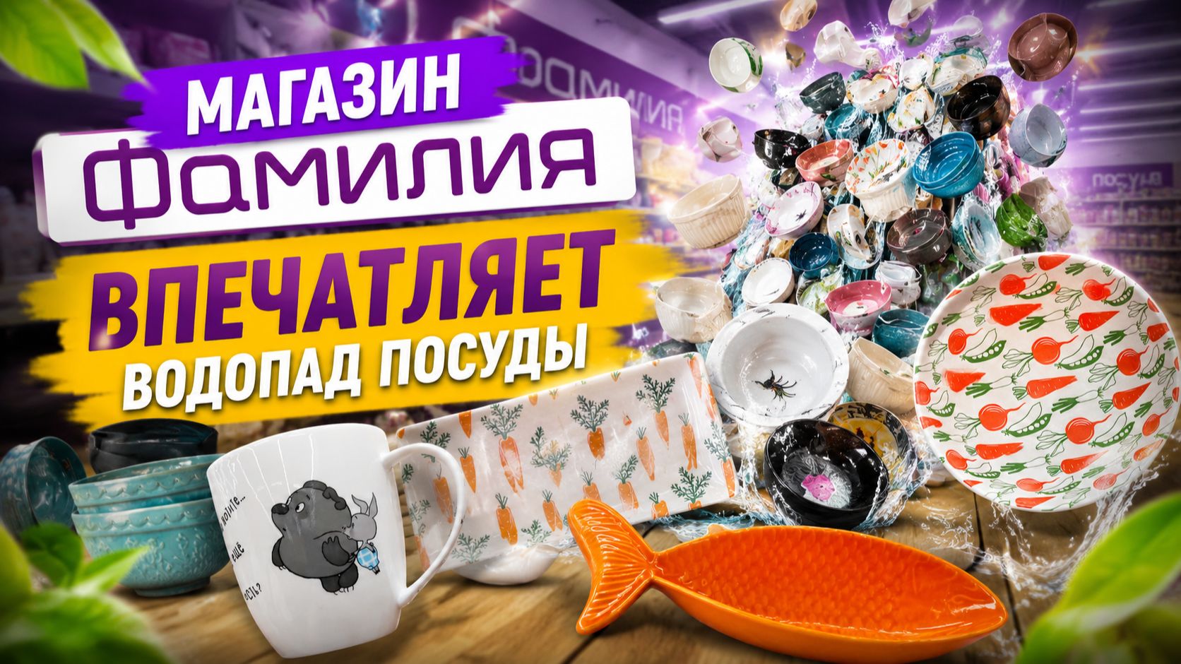 Море посуды Фамилия завлекает ценами и ассортиментом