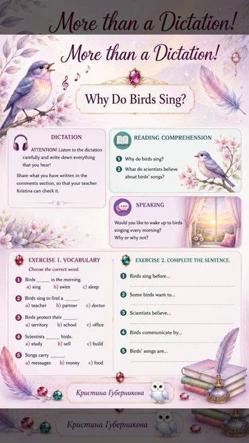 More than a Dictation! | Why do birds sing?