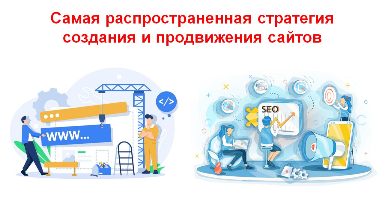 Самая распространенная стратегия создания и продвижения сайтов