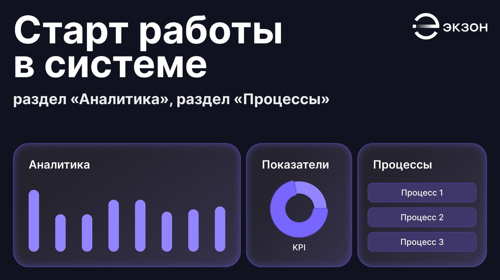 Старт работы в системе, раздел «Аналитика», раздел «Процессы»