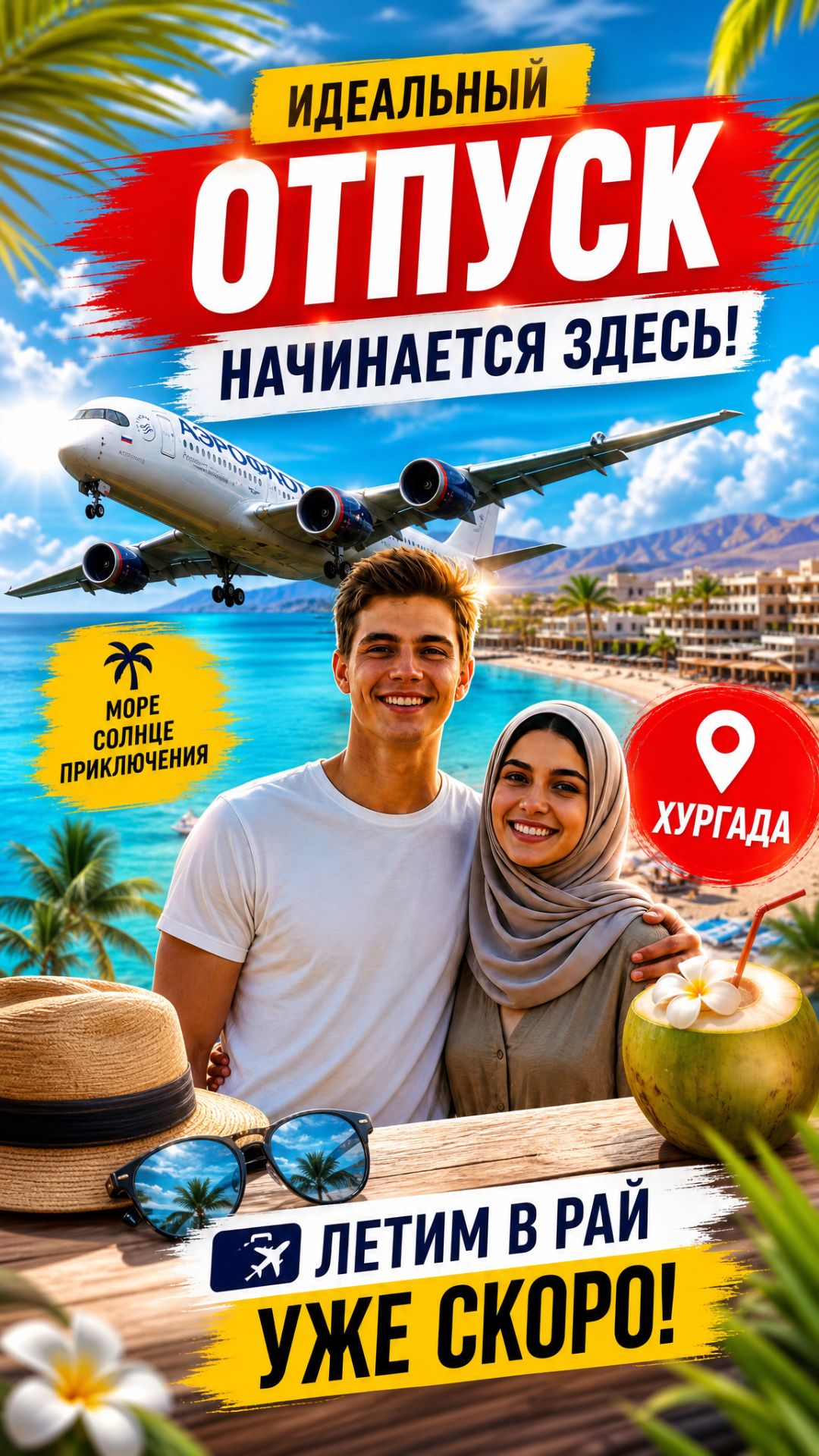 Летим в Хургаду Боинг 777 -300, над облаками