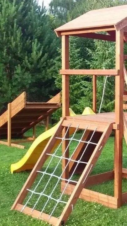 Детская площадка Савушка для дачи и двора с летней и зимней горкой