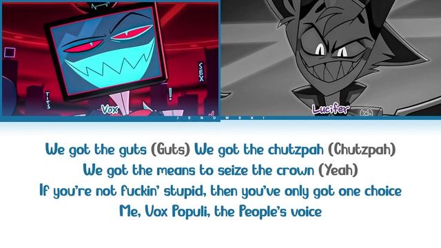 Hazbin Hotel - 'VOX POPULI' (Color Coded Lyrics) - Jenowski (1080p, h264)