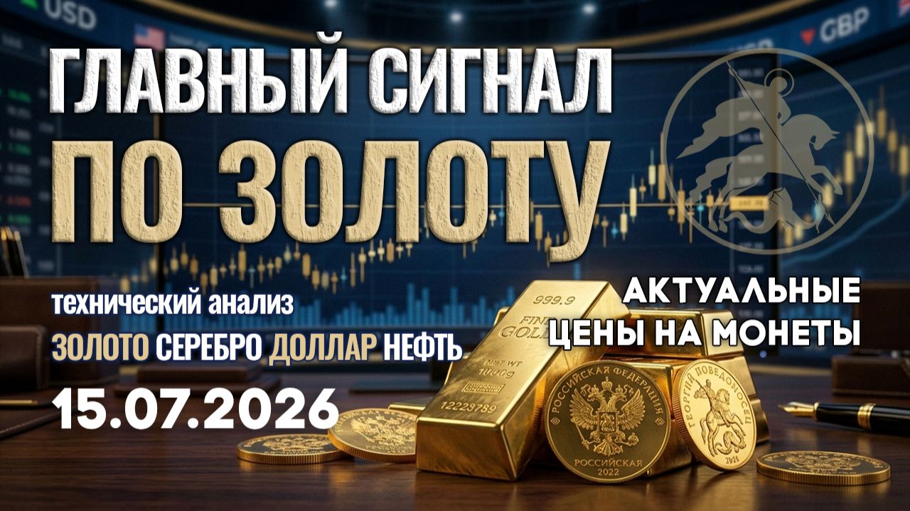 Главный сигнал рынка золота сейчас. Анализ рынка золота, серебра, нефти, доллара 15.07.2026 г