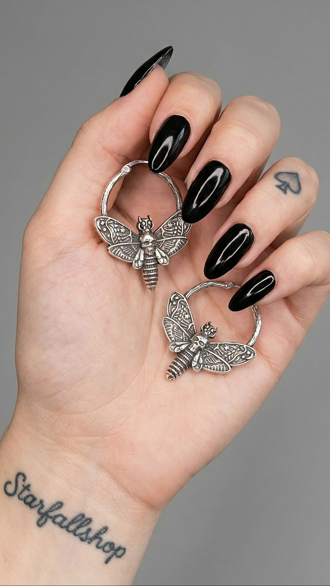 Крупные серьги-булавки "Тёмные вестники порождения" от StarfallShop
