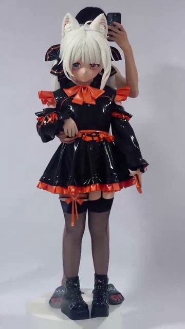 Нельзя удержаться и не потискать.:3 #anime #cosplay #latex #kigurumi #kigurumimask #kigurumidoll
