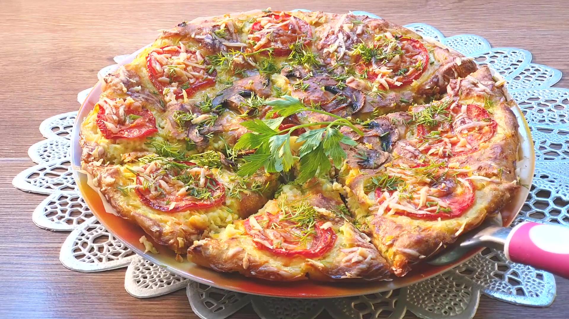 Овощная пицца из моркови и кабачка