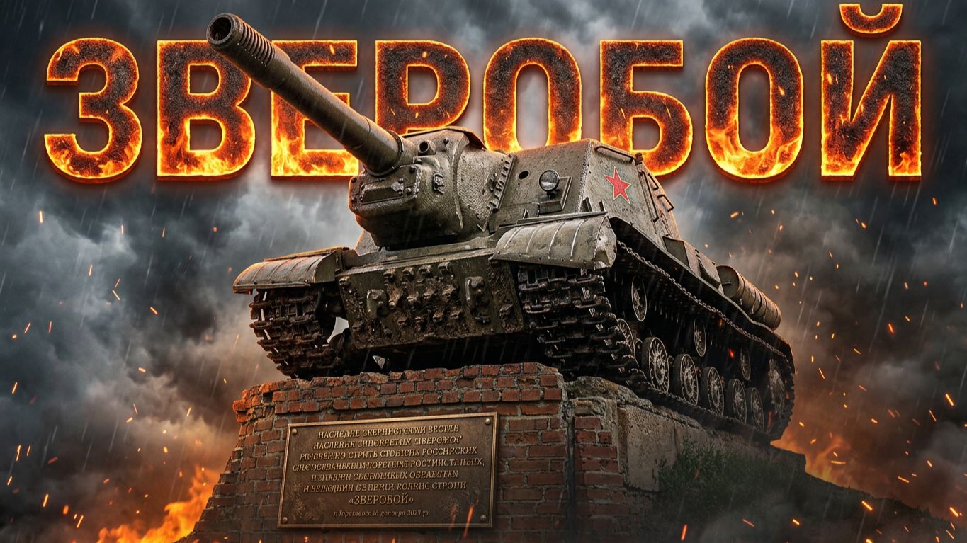 ИСУ-152 В РУБКЕ САУ ЗВЕРОБОЯ . История памятника, Тербуны!  4K.