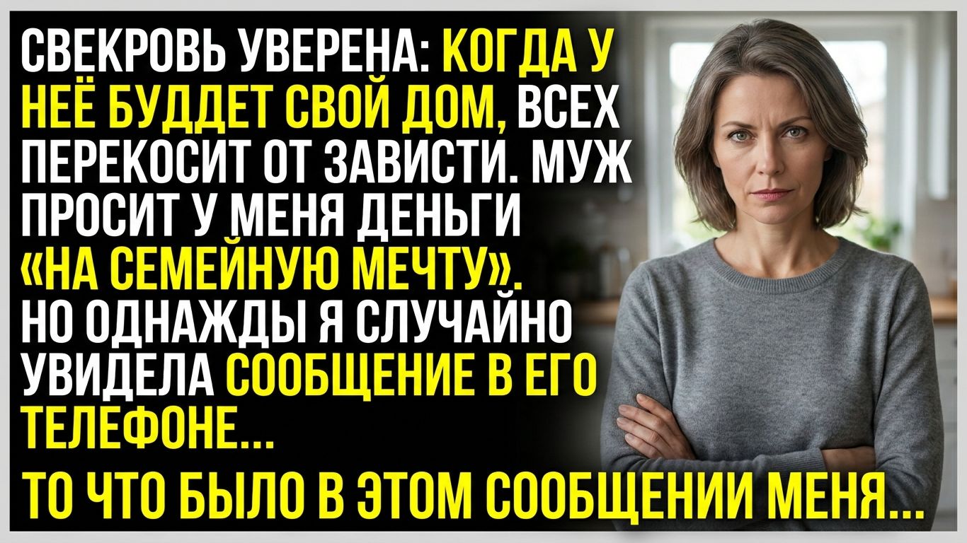 История из жизни: свекровь мечтала о доме, но муж скрывал от меня одну деталь . Слушать рассказы