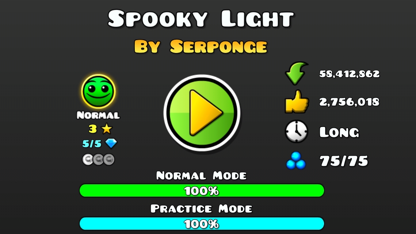 Играю в Spooky Light Geometry dash