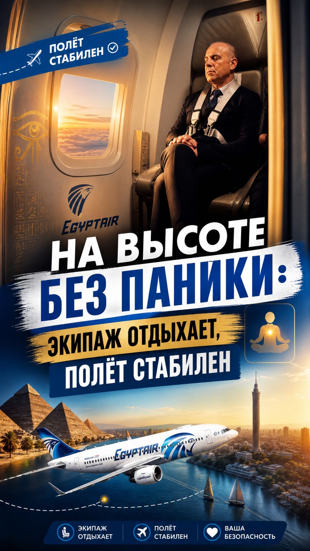 На высоте без паники: экипаж отдыхает, полёт стабилен