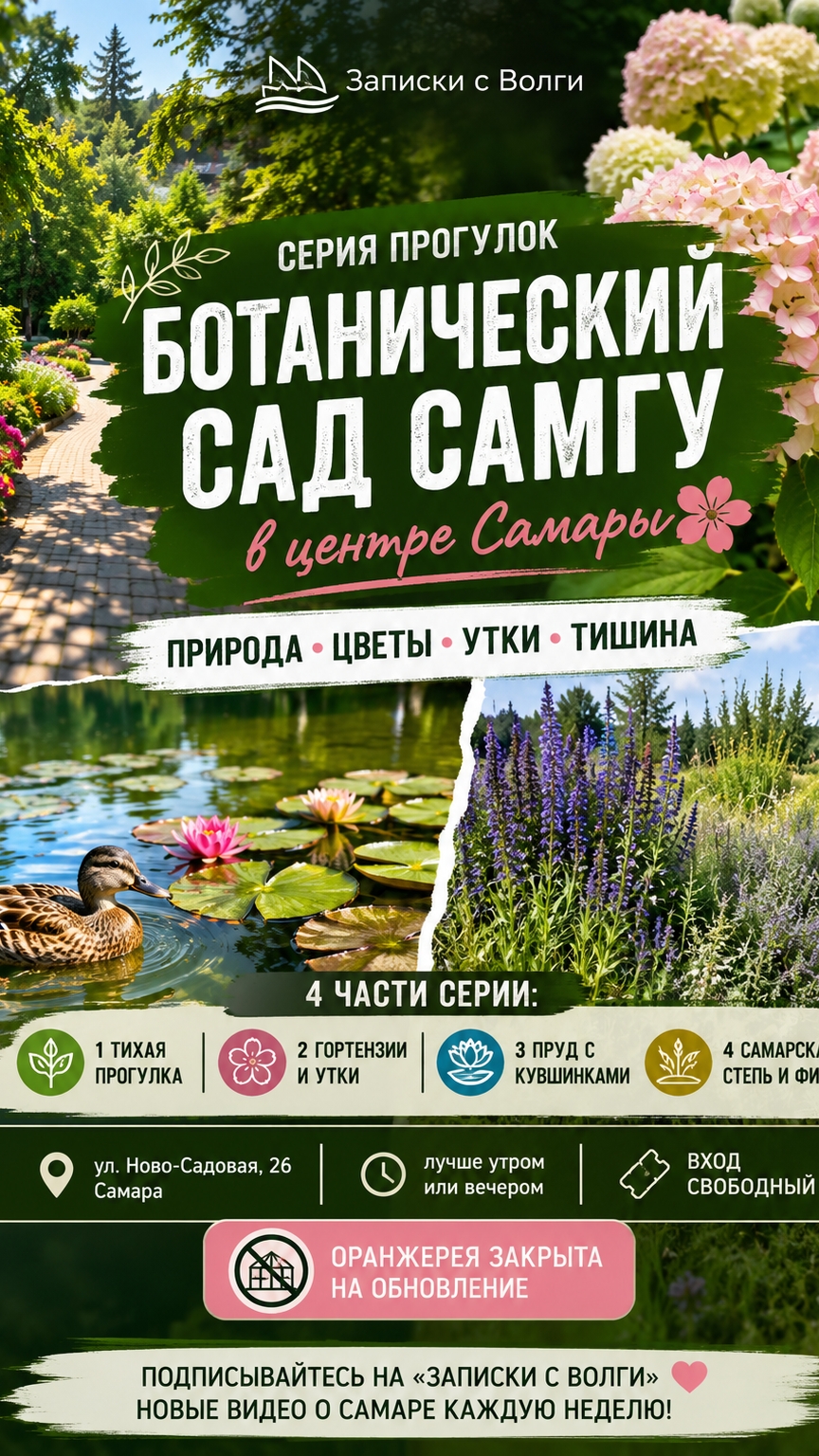 🌿 Прогулка по Ботаническому саду СамГУ