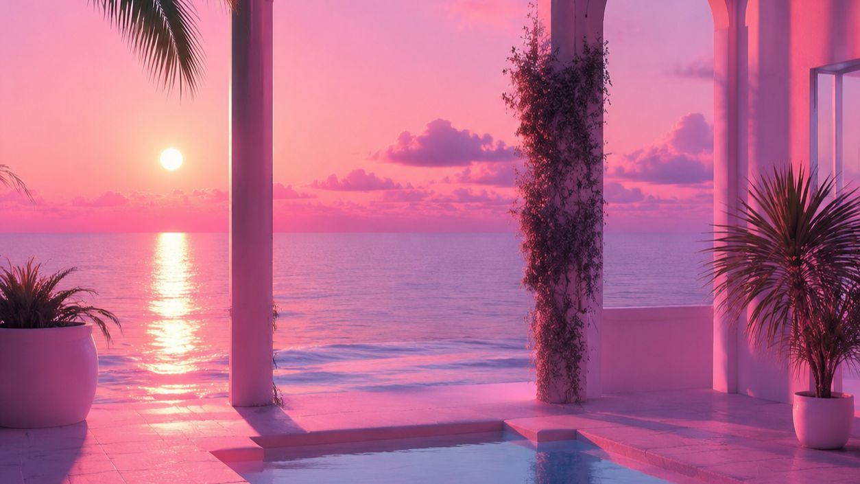 Теплая, ритмичная, нежная, глубинная музыка в жанре Vaporwave.