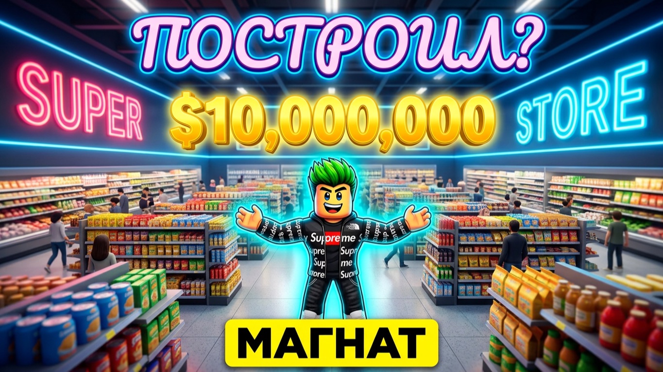 ПОСТРОИЛ ОГРОМНЫЙ СУПЕРМАРКЕТ? МАГНАТ МАГАЗИНА В РОБЛОКС! Super Store Tycoon in Roblox!