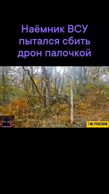 Наёмник ВСУ пытался палкой сбить дрон