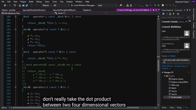 #19 C++ Основы 3D графики - 4-элементные векторы  ⁄  матрицы 4 х 4