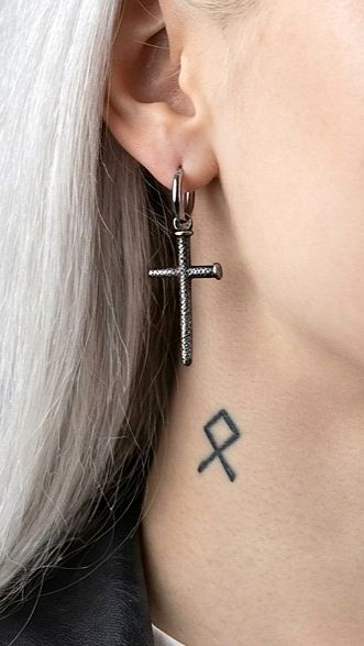 Серьги-конго со съёмными подвесками "Крест из кованых гвоздей" от StarfallShop