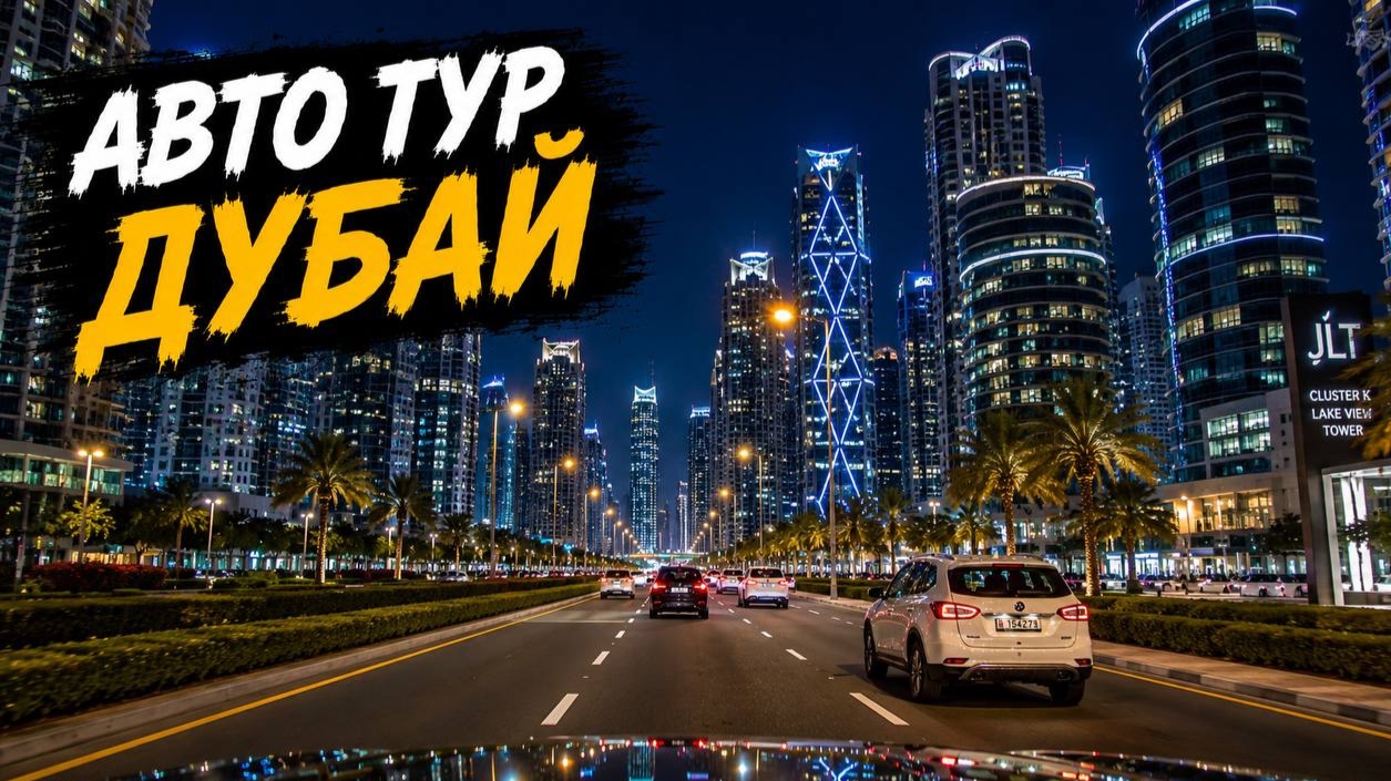 Дубай 4К Автотур | Ночная поездка по Дубаю