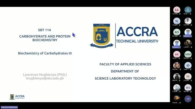 SBT 114 Carbohydrate and Protein Biochemistry